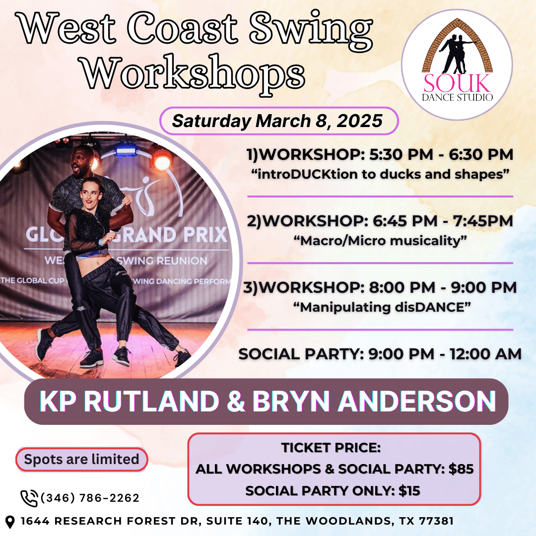 West Coast Swing with KP Rutland & Bryn Anderson - Souk Dance Studio